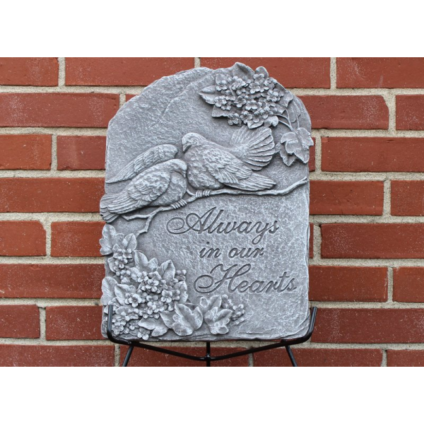 Concrete Dove Plaque "Always In Our Hearts" | Sunshine Garden Center ...